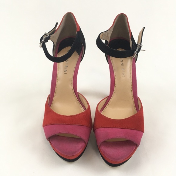 Gianni Bini | Shoes | Gianni Bini Suede Color Block High Heels 75 ...